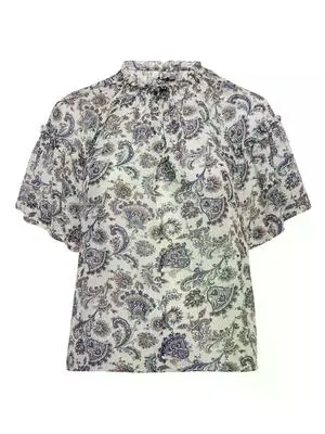 ISABEL MARANT VINTAGE Nes Paisley Ruffle Top - Neutrals