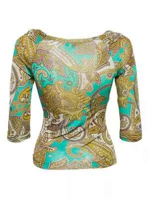Etro Paisley Print V-neck T-shirt