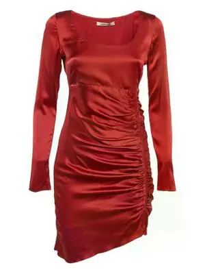 Roberto Cavalli Ruched Dress - Red
