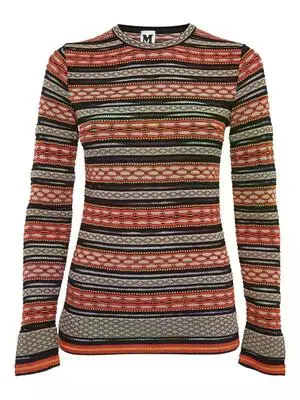 Missoni Striped Crew-neck Top - Orange
