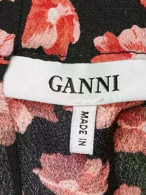 GANNI Floral-print Tiered Midi Skirt