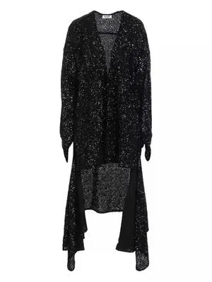 Attico Sequined Asymmetrical Dress - Black
