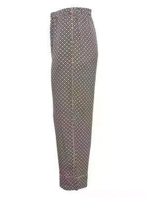Fendi Geometric Pattern Silk Trousers