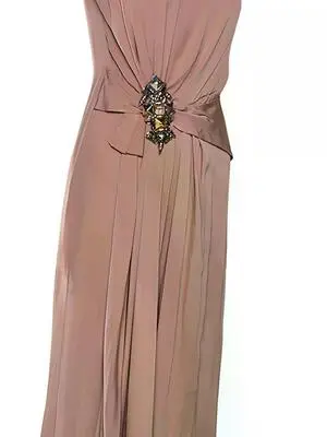 Gucci Draped Brooch Gown