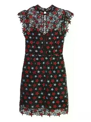 Sandro Star-motif Lace Mini Dress - Black