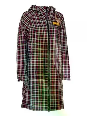 Gucci Plaid-check Hooded Coat