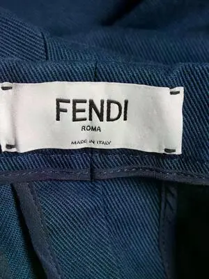 Fendi Pleated Cotton Trousers