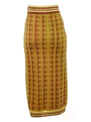 Dries Van Noten Gingham Knit Skirt