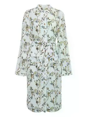 Off-White 2013 Floral Print Belted Midi Dress