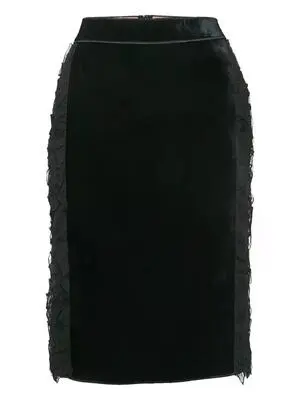 N°21 Velvet Ruffle Skirt - Black