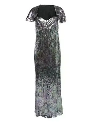 INGIE PARIS Sequined Sweetheart Neck Dress