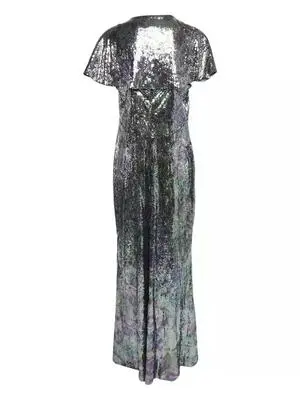 INGIE PARIS Sequined Sweetheart Neck Dress