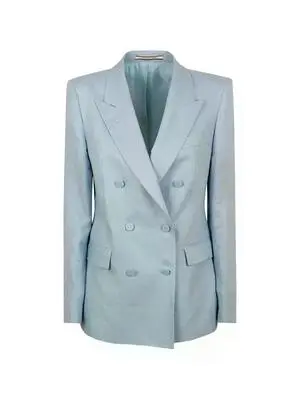 Tagliatore Double-breasted Linen Jacket - Blue