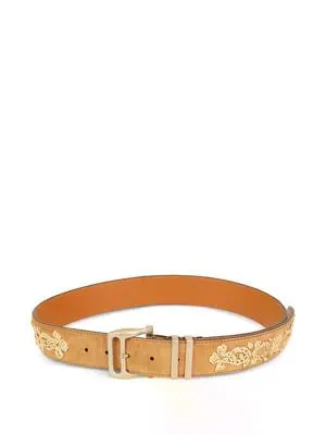 Ermanno Scervino Embroidered Suede Belt - Brown
