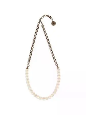 Ermanno Scervino Faux Pearl Chain-link Necklace - Silver