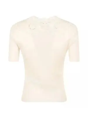 Ermanno Scervino Lace-panelled Short-sleeve Top