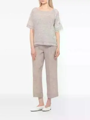 D.exterior Lace-appliqué T-shirt