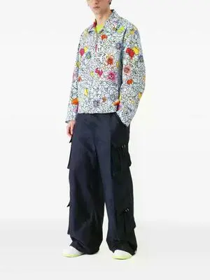 Casablanca Graphic Print Zip-up Jacket - Blue
