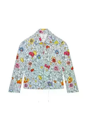 Casablanca Graphic Print Zip-up Jacket - Blue