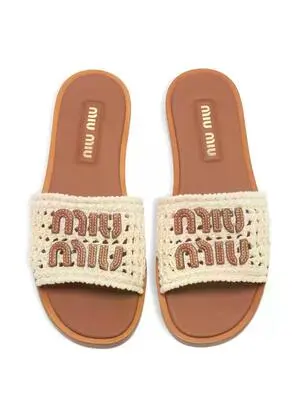 Miu Miu Logo-patch Crochet Sandals