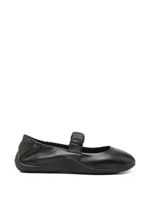 Ash Ruched-strap Leather Ballet Flats