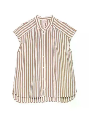 Marella Saio Striped Sleeveless Shirt - Brown