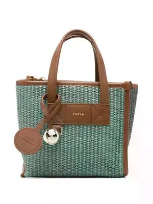 Furla Woven Leather-trim Mini Bag - Green