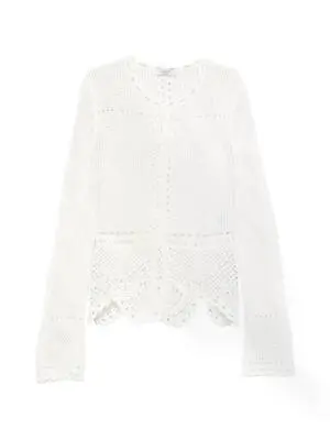 Erdem Crochet-knit Peplum Cardigan