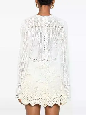 Erdem Crochet-knit Peplum Cardigan