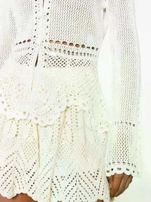 Erdem Crochet-knit Peplum Cardigan