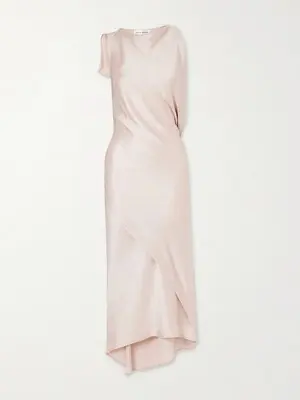 Victoria Beckham Victoria Beckham Draped Satin Midi Dress Pink