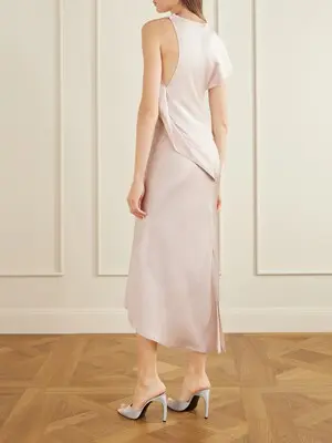 Victoria Beckham Draped Satin Midi Dress - Pink