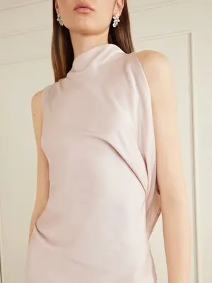 Victoria Beckham Draped Satin Midi Dress - Pink