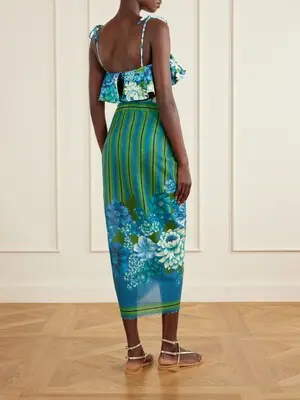 ALEMAIS Margo Printed Organic Cotton-voile Pareo