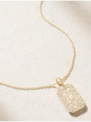 STONE AND STRAND 14k Diamond Tag Pendant Necklace - Gold