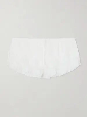 Kiki De Montparnasse Fleur Veloutes Embroidered Mesh Briefs - Neutrals