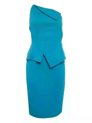 Roland Mouret Asymmetric Peplum Dress - Blue