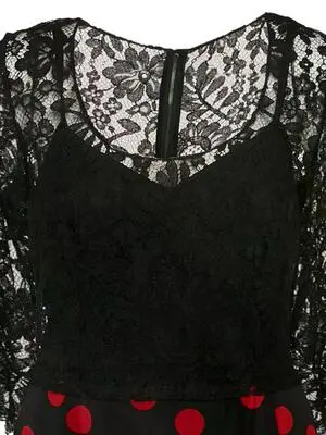 Dolce & Gabbana Polka Dot Lace-panel Mini Dress