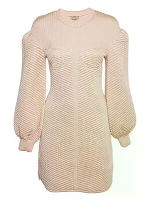 Fendi Quilted Balloon-sleeve Dress - Pink