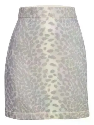 Kenzo Leopard-print Mini Skirt - Grey