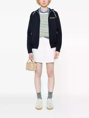 Miu Miu Embroidered Fleece Cardigan