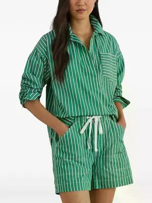 Ralph Lauren Striped Cotton V-neck Blouse