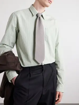 Oliver Peoples Knitted Cotton-blend Tie