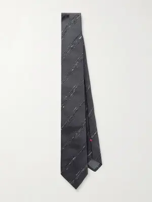 Brunello Cucinelli 8cm Striped Silk And Cotton-blend Neck Tie