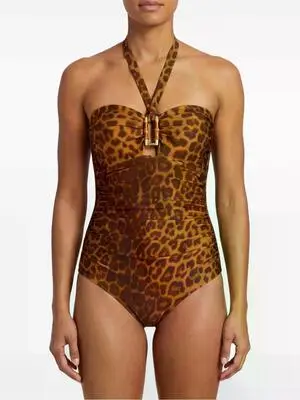Zimmermann Mahon Bamboo-link Swimsuit - Brown