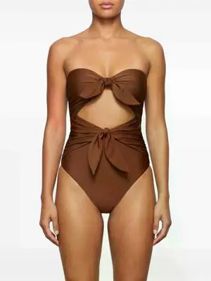 Zimmermann Aster Double-scarf Tie Swimsuit - Brown