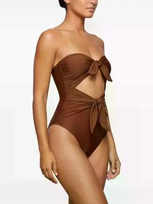 Zimmermann Aster Double-scarf Tie Swimsuit - Brown