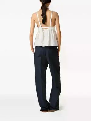 Miu Miu Slubbed Eyelet Poplin Top