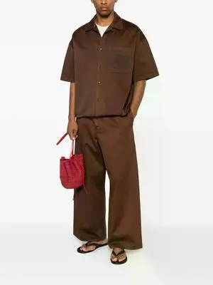 Loewe Drawstring Wide Leg Satin Trousers