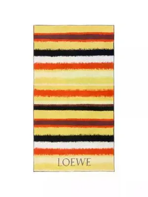 Loewe Logo-print Striped Beach Towel - Orange